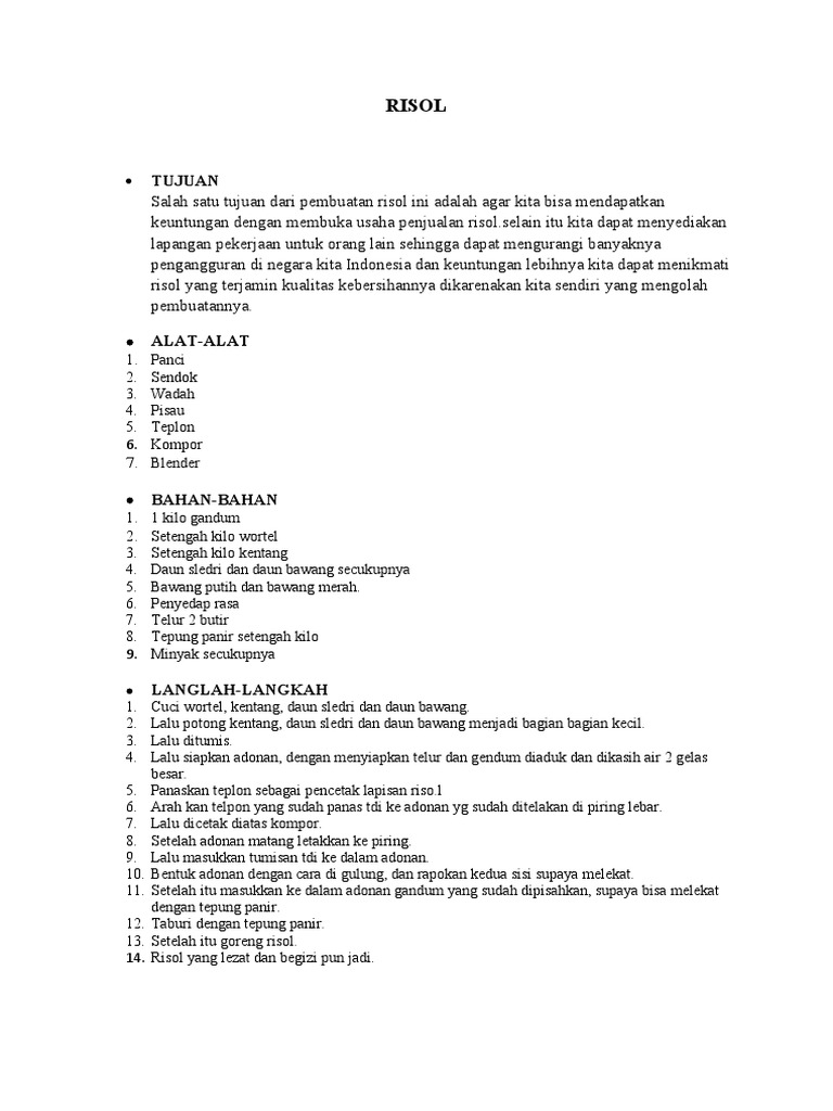 Resep Risol dengan Tepung Panir | PDF | Griya & Taman