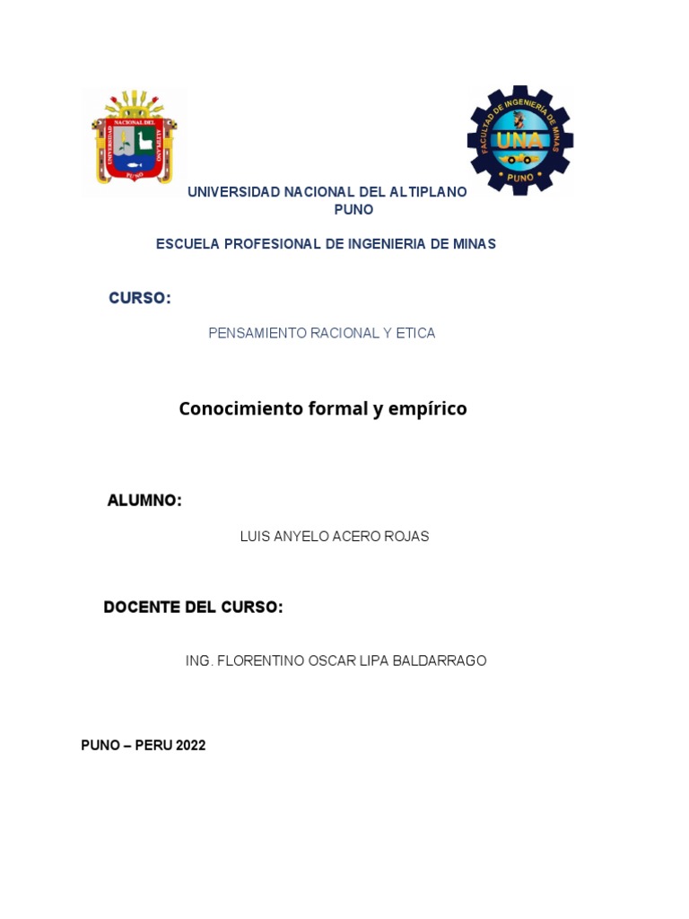 Conocimiento Formal y Empírico | PDF | Conocimiento | Empirismo