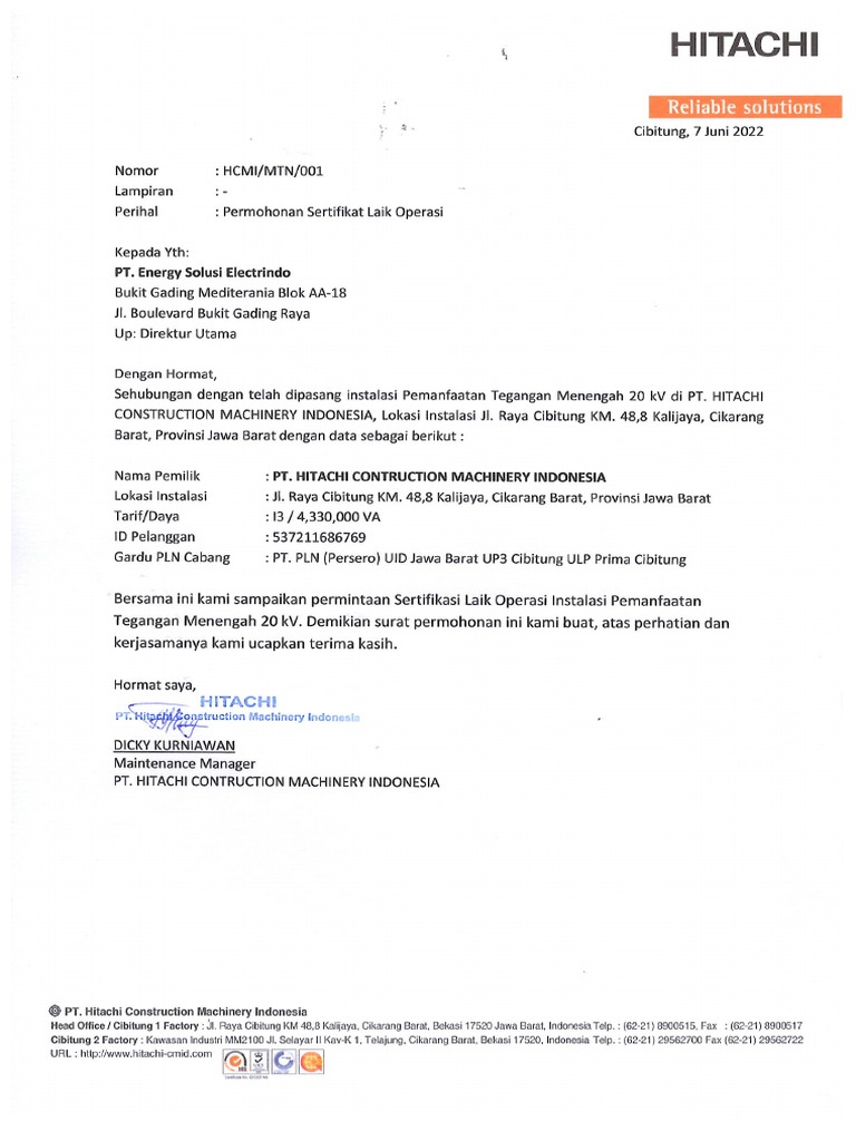 Surat Permohonan SLO | PDF