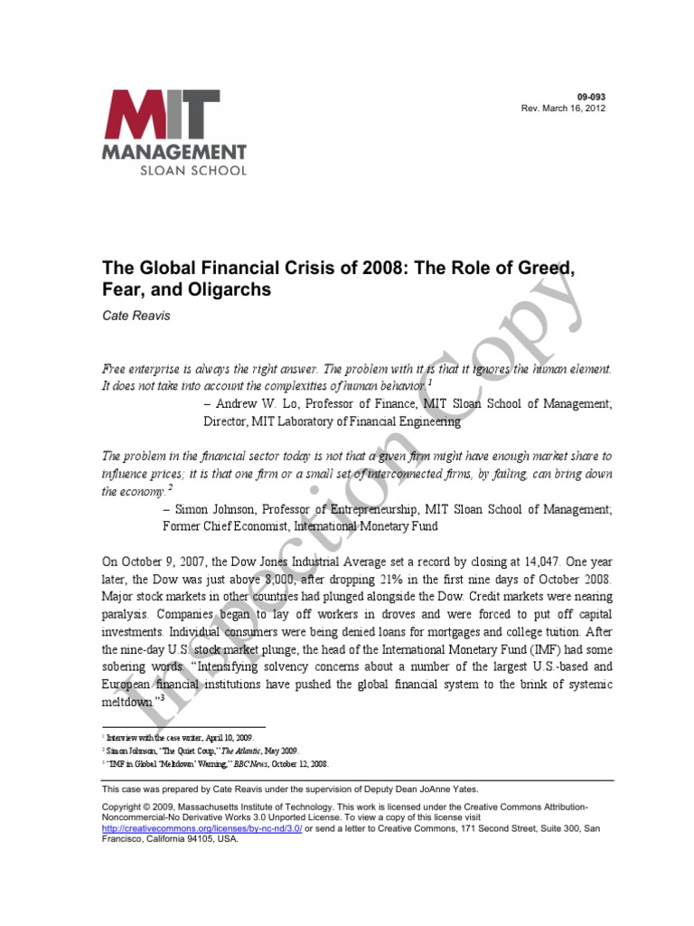 0.3 Case 3 - The Global Financial Crisis of 2008-The Role of Greed ...
