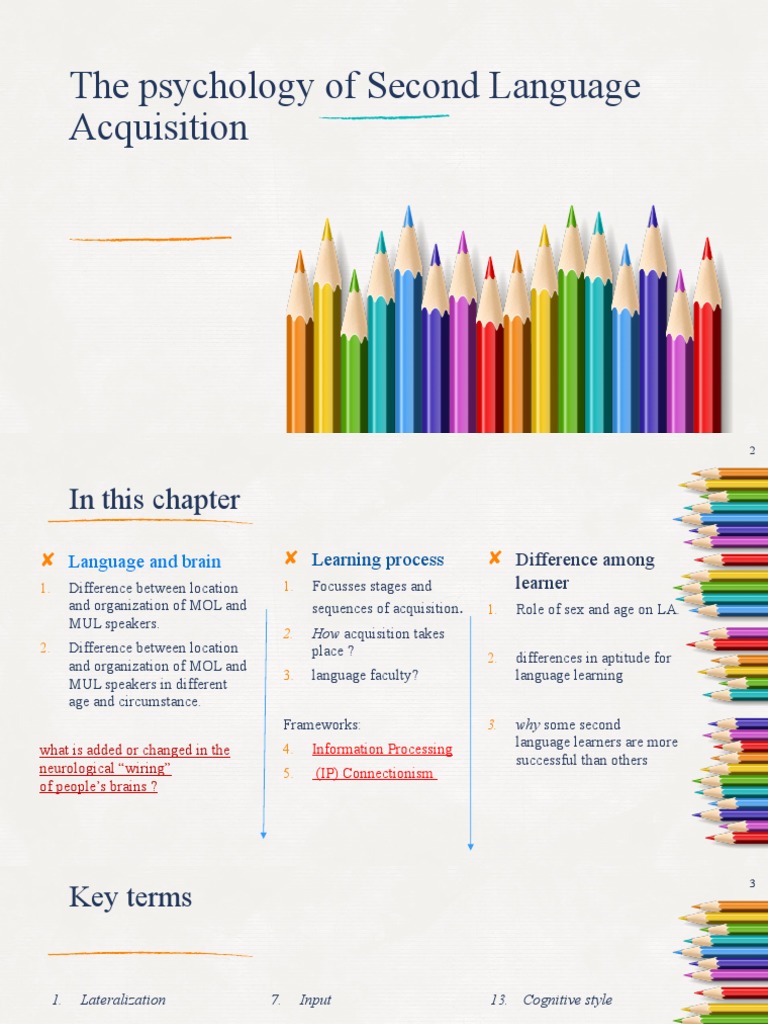 The Psychology of Second Language Acquisition | PDF | Second Language Acquisition | Language ...