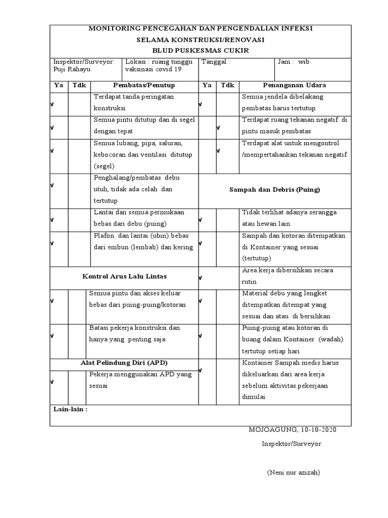 Monitoring Icra Selama Konstruksi | PDF