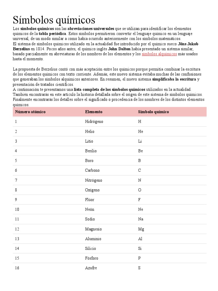 Símbolos Químicos | PDF | Elementos químicos | Alquimia