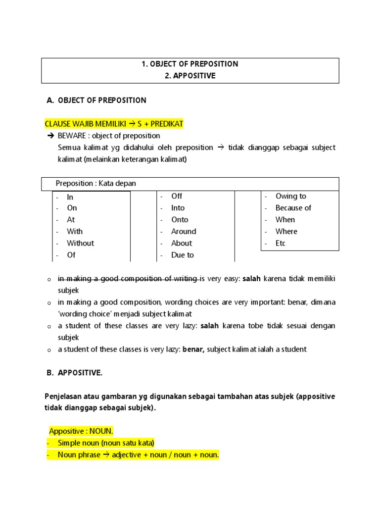 Preposition - Appositive | PDF