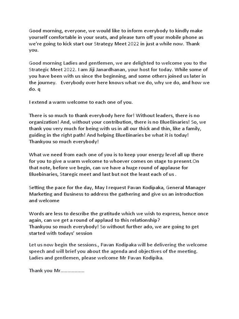 Script - Compering | PDF