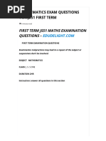 Mathematics J.S.S. 2 First Term Examination | PDF | Educational ...
