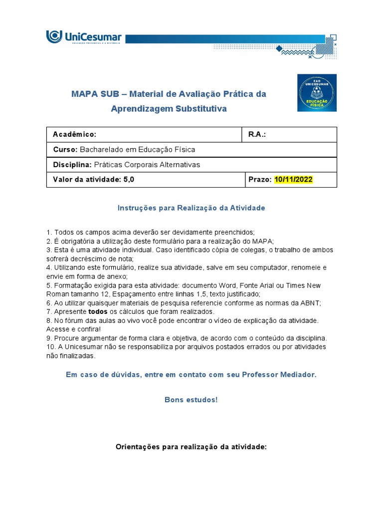 Mapa Unicesumar Yoga | PDF | Livros | Ioga