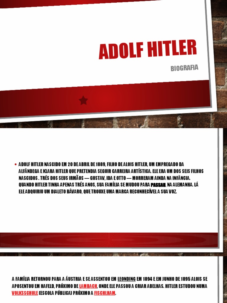 Trabalho Slide Pronto Adolf Hitler | PDF | Adolf Hitler | Alemanha nazista