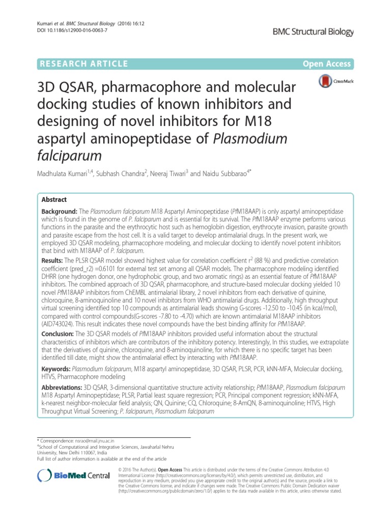 3D QSAR Pharmacophore and Molecular Docking Studie | PDF | Quantitative Structure–Activity ...