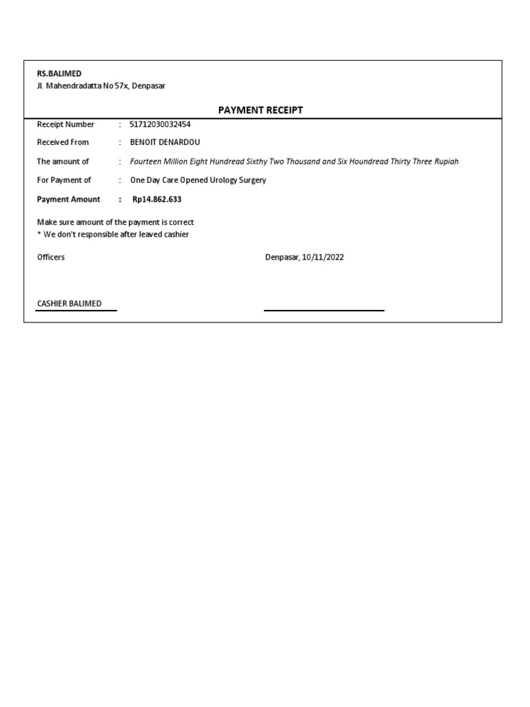 Kwitansi Bahaxa Inggris 2 | PDF