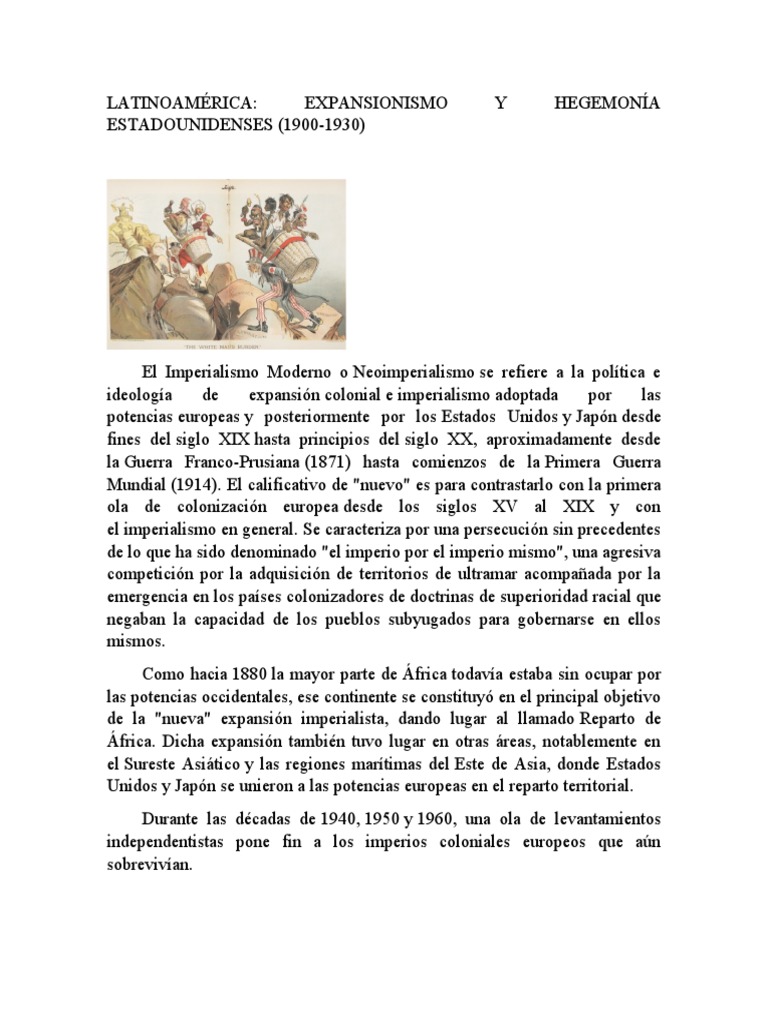 Expansionismo y Hegemonia Estadounidense | PDF | Relaciones ...