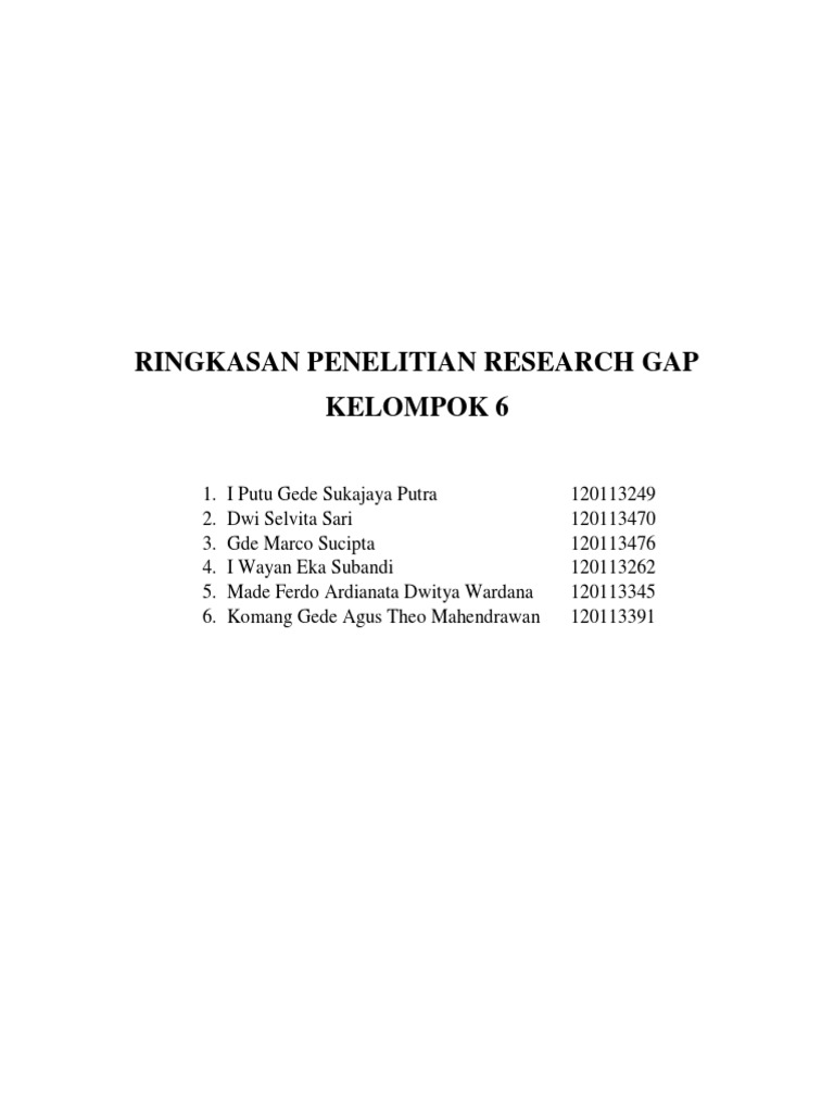 TGS KLP 6 Penelitian Research Gap | PDF