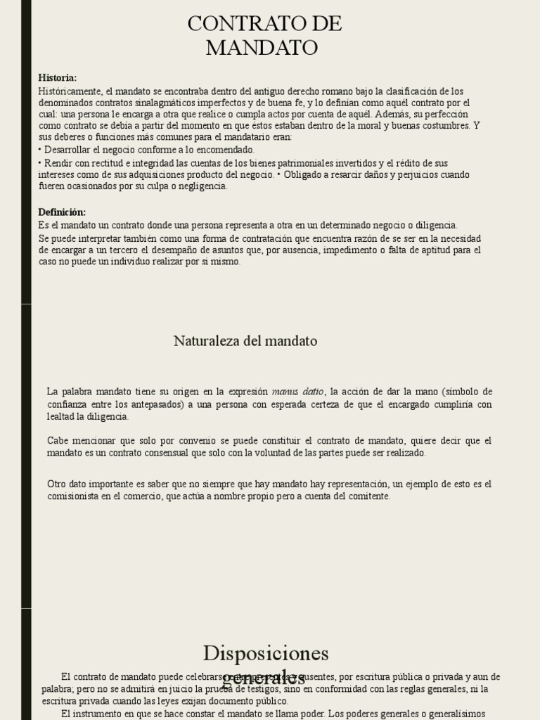 de Contrato de Mandato | PDF | Conceptos legales | Justicia