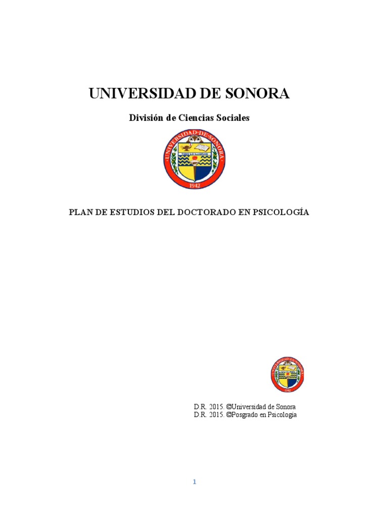 Plan de Estudios Doctorado | PDF | Sicología | Comportamiento
