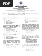 HOPE Grade 11 First Quarter Examination | PDF | Physical Fitness ...