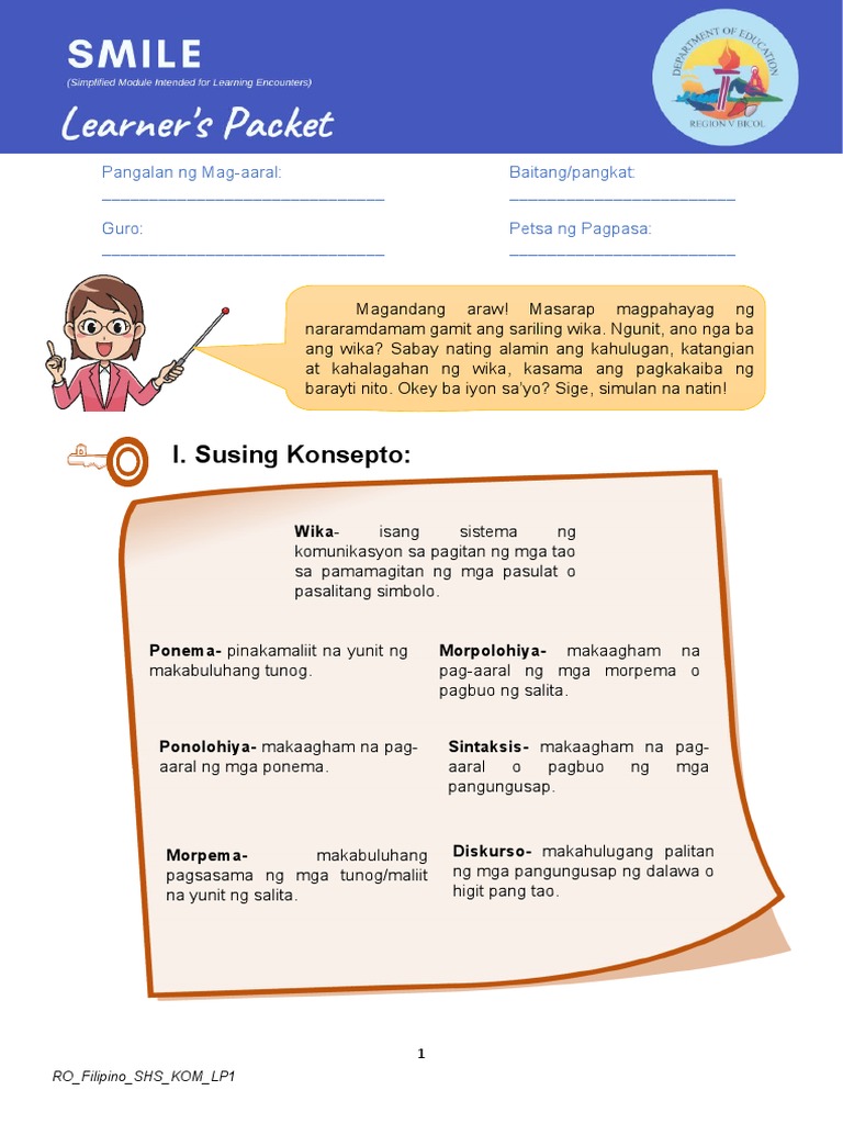 Komunikasyon - SLP 1 Kwarter 1 | PDF