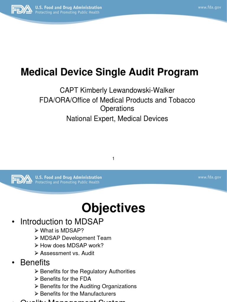 An Introduction to the Medical Device Single Audit Program (MDSAP ... An Introduction to the Medical Device Single Audit Program (MDSAP ...