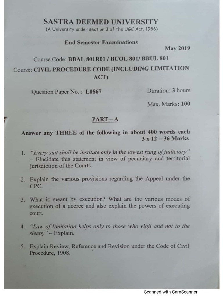 CPC Past Year Papers | PDF