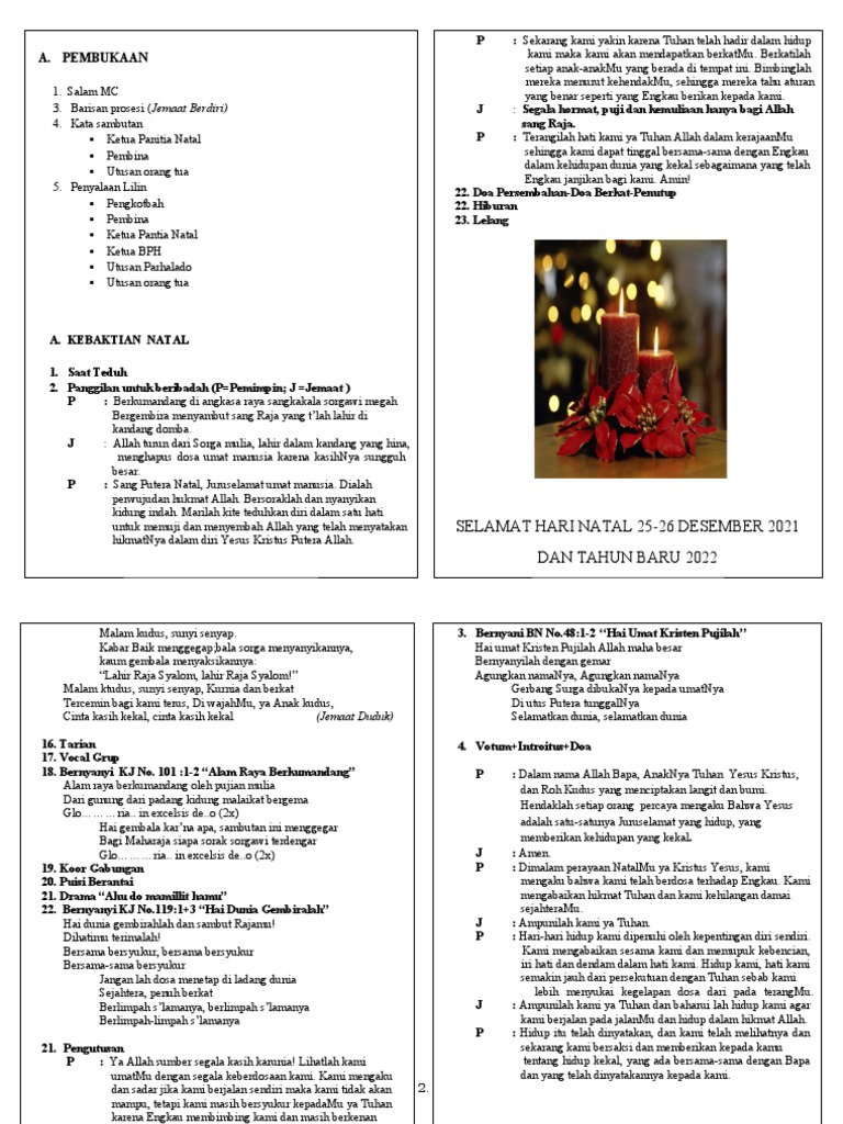 Tertib Acara Natal Rena 20211111 | PDF