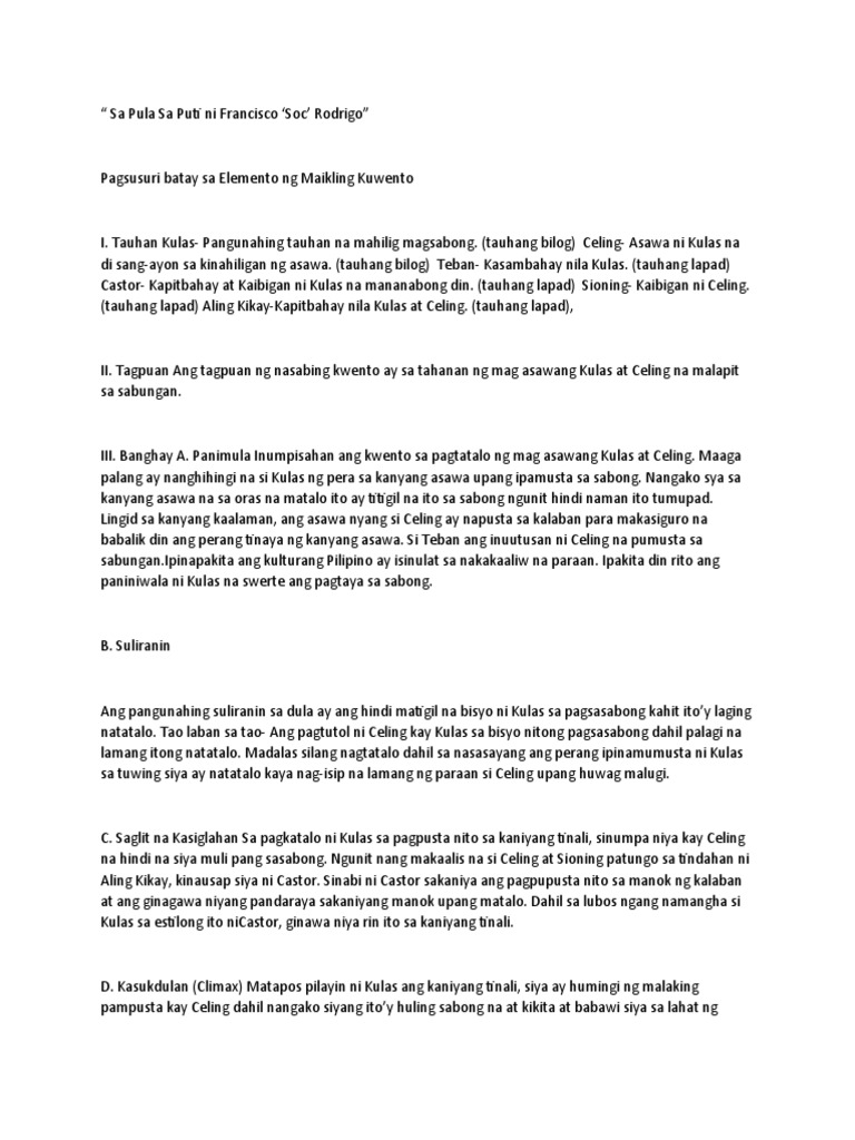 Sa Pula Sa Puti Ni Francisco 2 | PDF