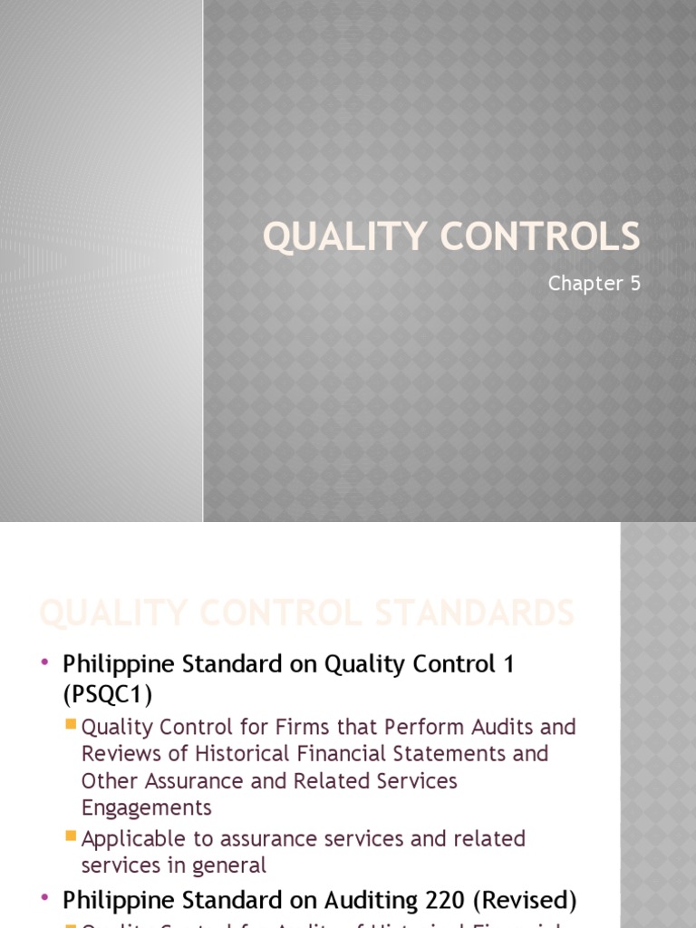 Quality Control in Auditing Standards | PDF | Audit | Competence (Human ...