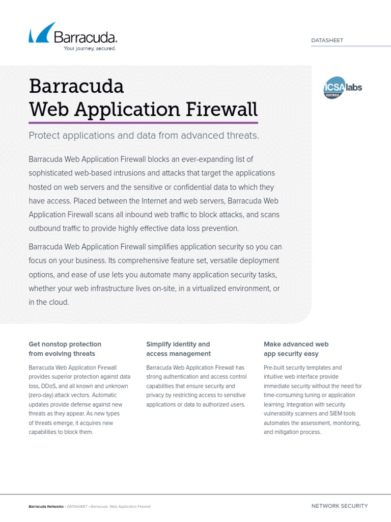 Barracuda Web Application Firewall DS US 1-2 | PDF | Security | Computer Security