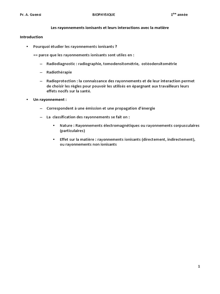 Rayonnements ionisants et interactions | PDF | Neutron | Noyau atomique