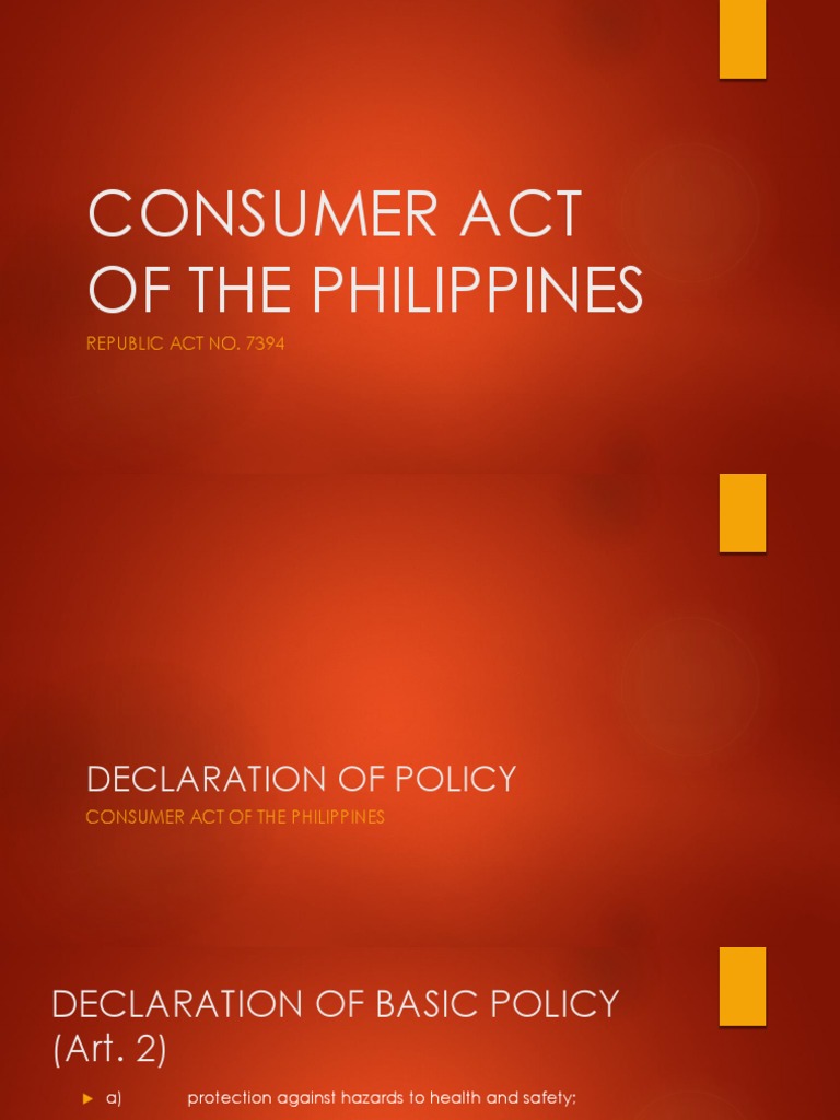 Intro To Consumer Act of The Philippines | PDF