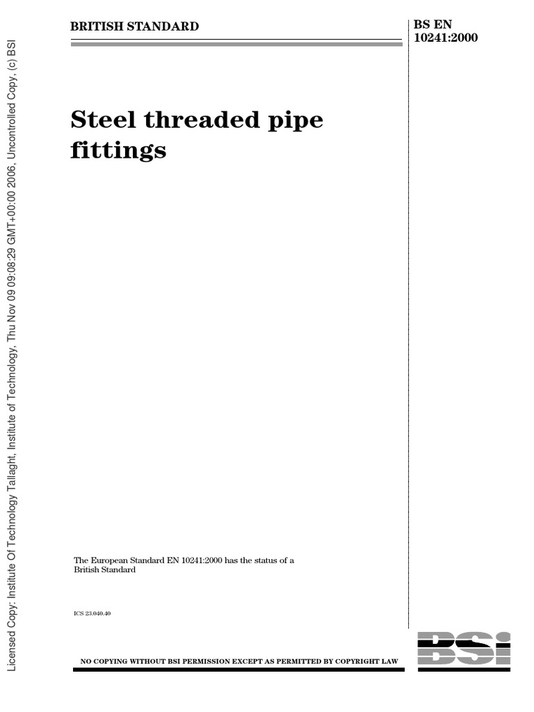 EN 10241 (2000) Steel Threaded Pipe Fittings | PDF | Intellectual Works