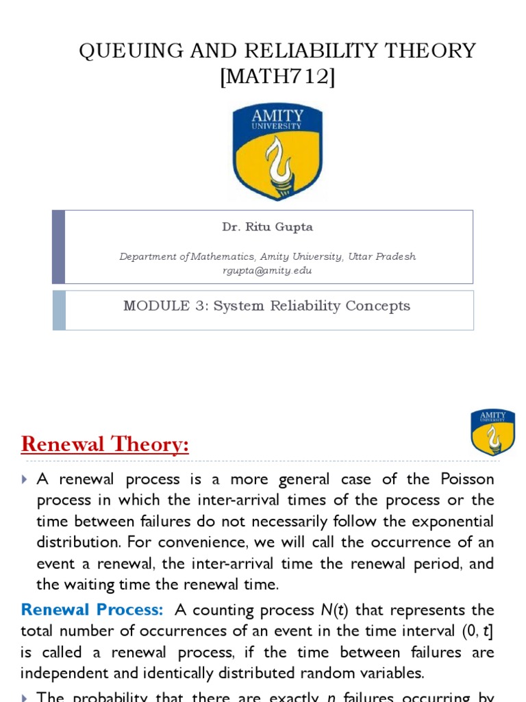 L-27 Renewal Process, NHPP | PDF | Probability Distribution | Probability