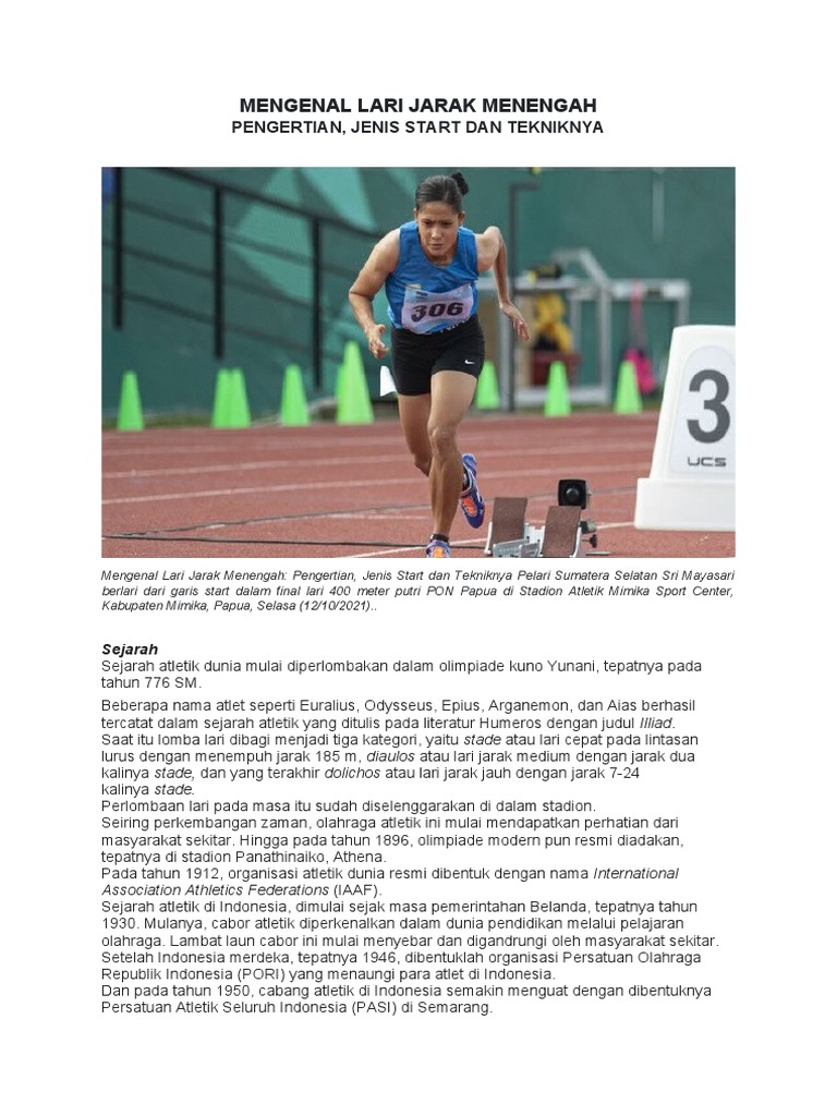 Materi Video Lari Jarak Menengah | PDF