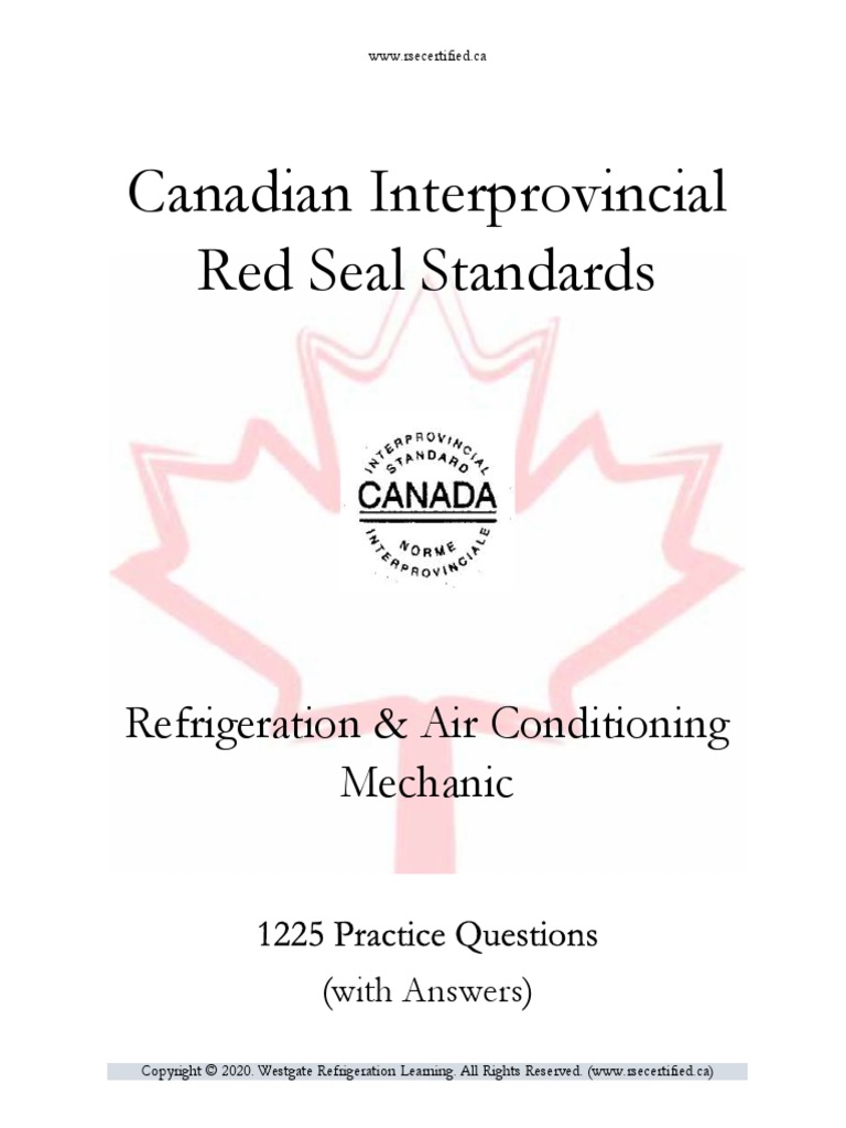 Canadian Red Seal Refrigeration and Air Conditioning Practice Questions ...