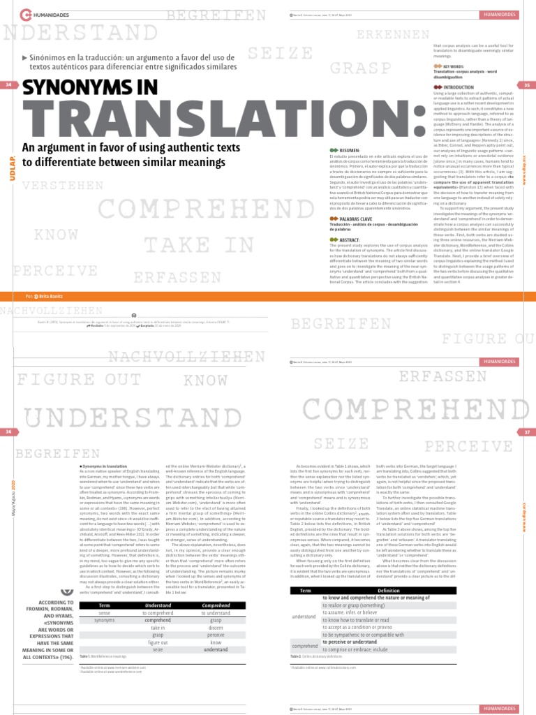 Synonyms in Translation UDLAP | PDF | Linguistics | Word Synonyms in Translation UDLAP | PDF | Linguistics | Word