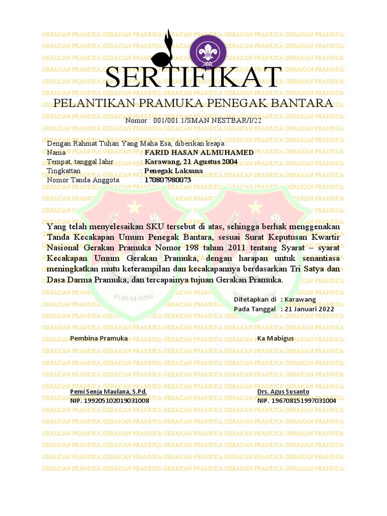 Sempel Sertifikat Bantara | PDF