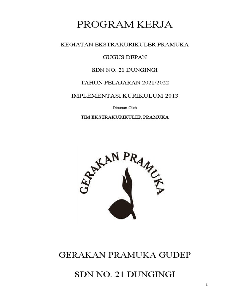 Program Kerja Ekstrakurikuler Pramuka 2021-2022 | PDF