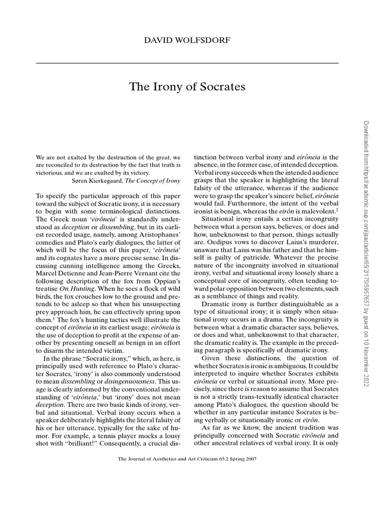 What Is Socrates Irony ? | PDF | Socrates | Irony
