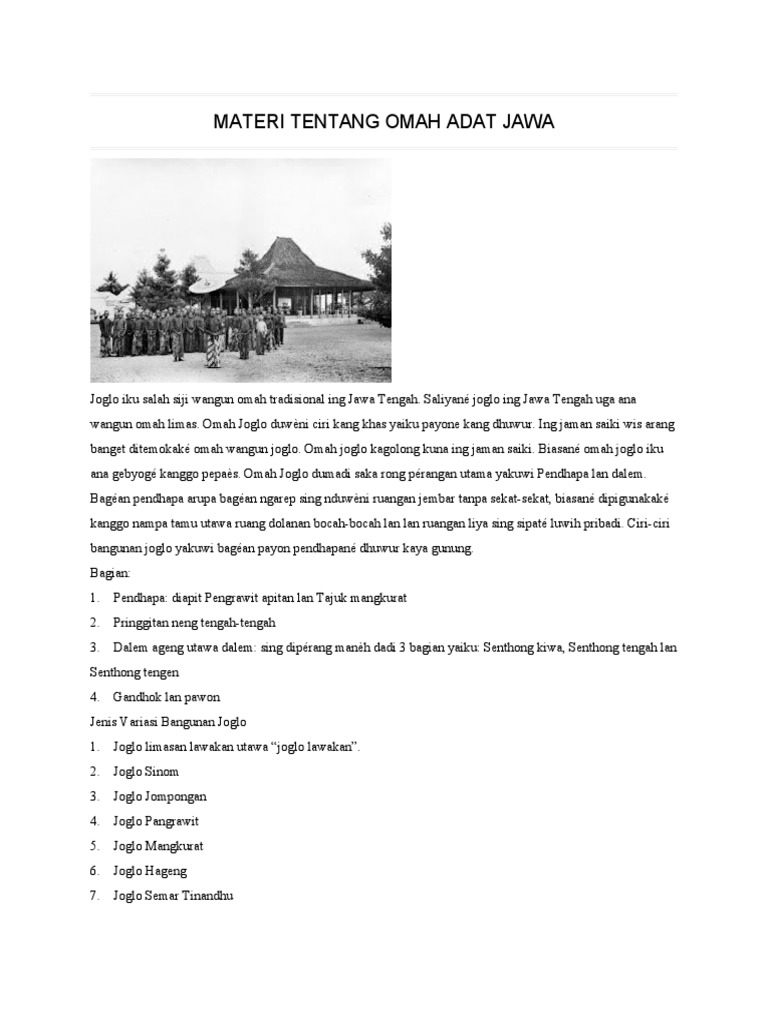 Materi Tentang Omah Adat Jawa | PDF
