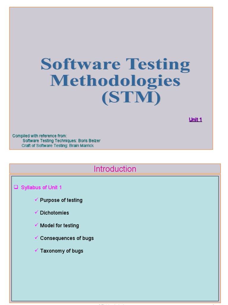 STM Unit 1 Introduction | Download Free PDF | Software Testing ...