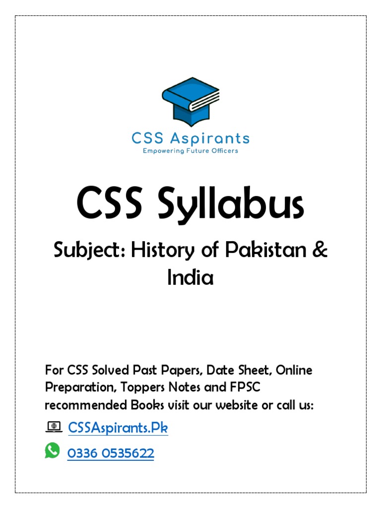 History of Pakistan India CSS Syllabus | PDF | Muhammad Ali Jinnah ...
