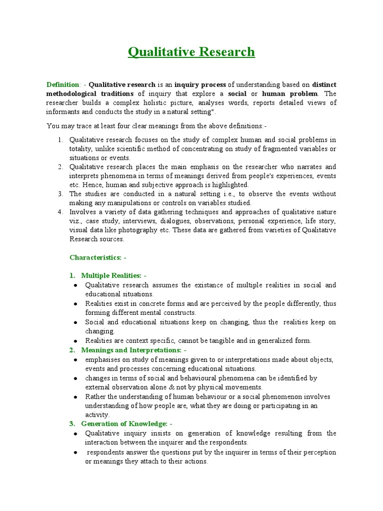 Qualitative Research Notes | PDF | Survey Methodology | Focus Group Qualitative Research Notes | PDF | Survey Methodology | Focus Group