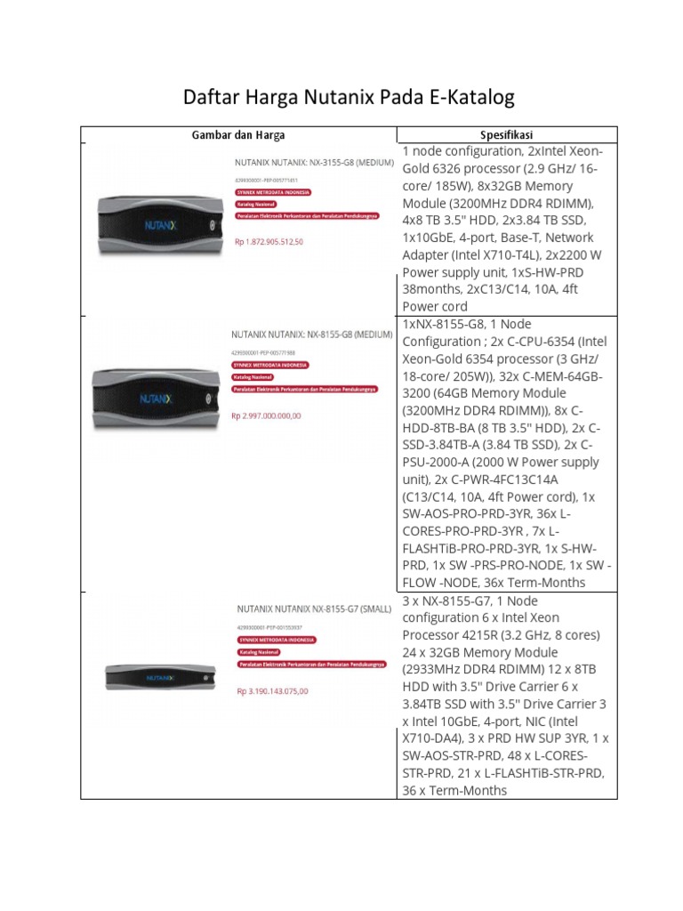 Survey Nutanix E-Katalog | PDF | Computer Networking | Integrated Circuit