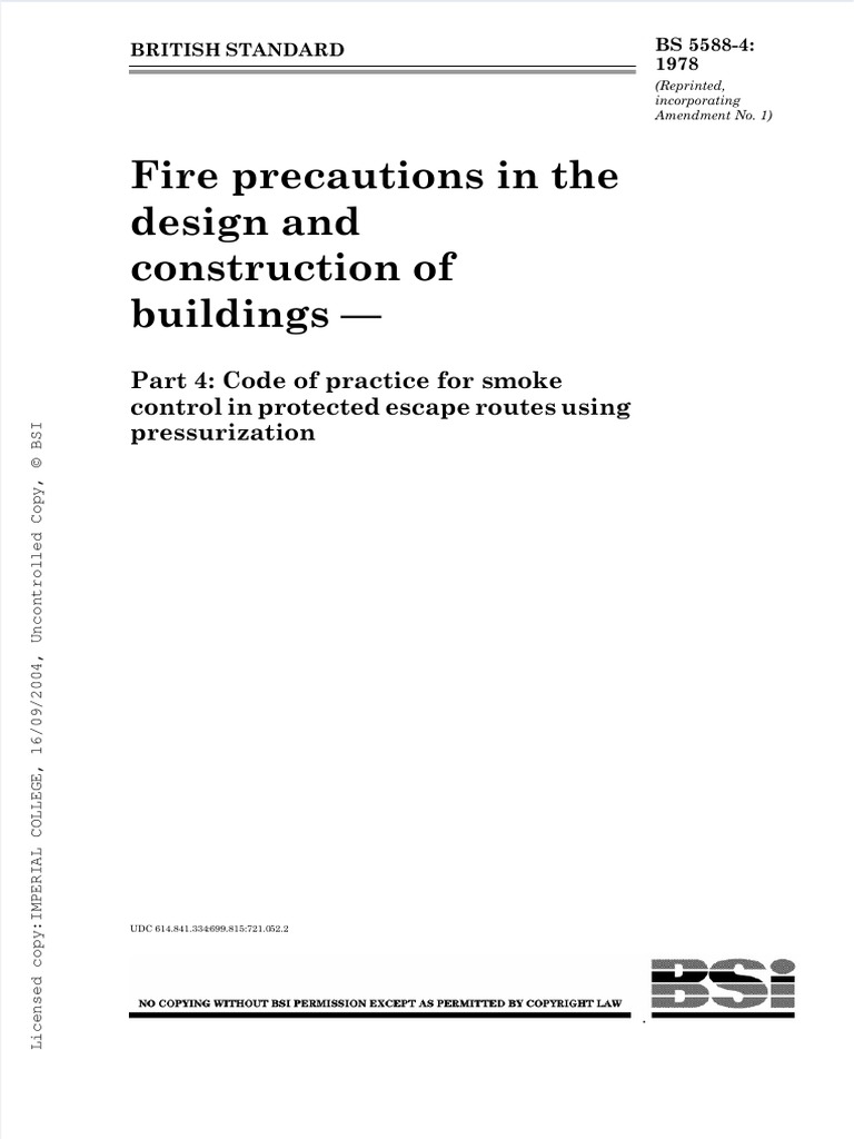 BS EN5588 Part 4-1998 | PDF | Duct (Flow) | Ventilation (Architecture)
