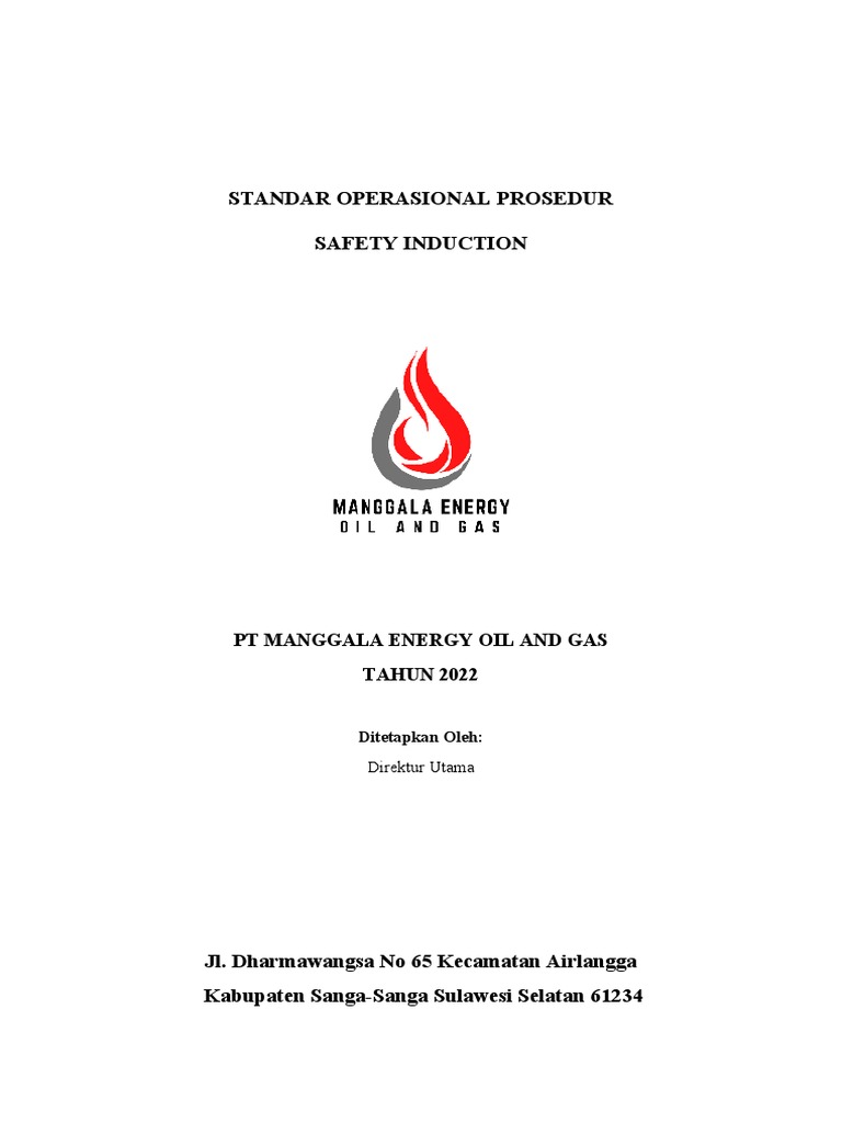 Sop Safety Induction Pdf