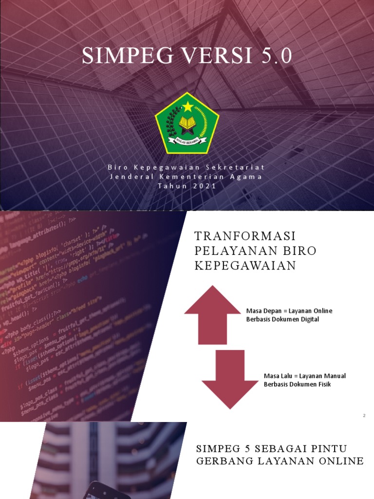 Transformasi SIMPEG 5 Kemenag | PDF | Karier & Perkembangan | Bisnis