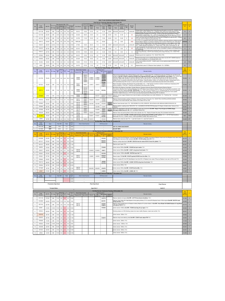 Fixed Plan Service A2B ASMI 06 Nov 2022. | PDF | Machines | Equipment