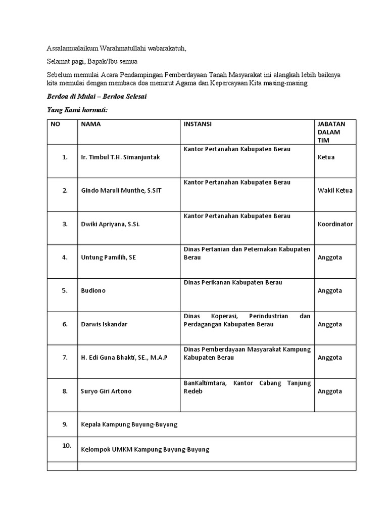 Acara Pendampingan (Script MC) | PDF