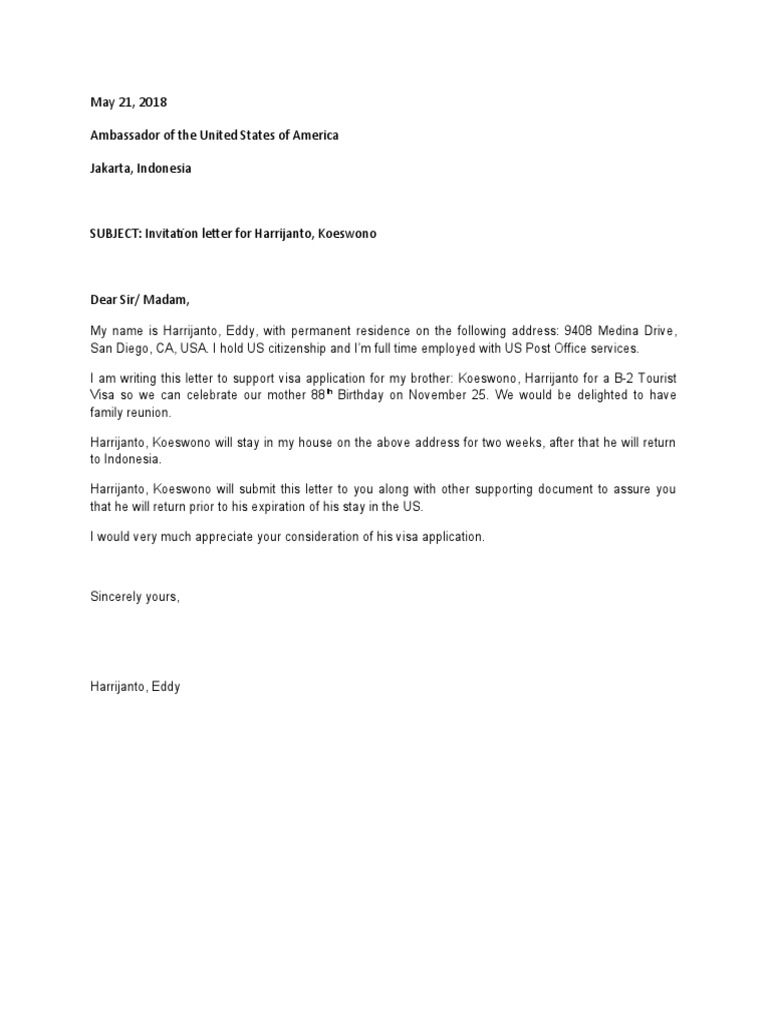 Invitation Letter | PDF | Travel Visa | Global Politics