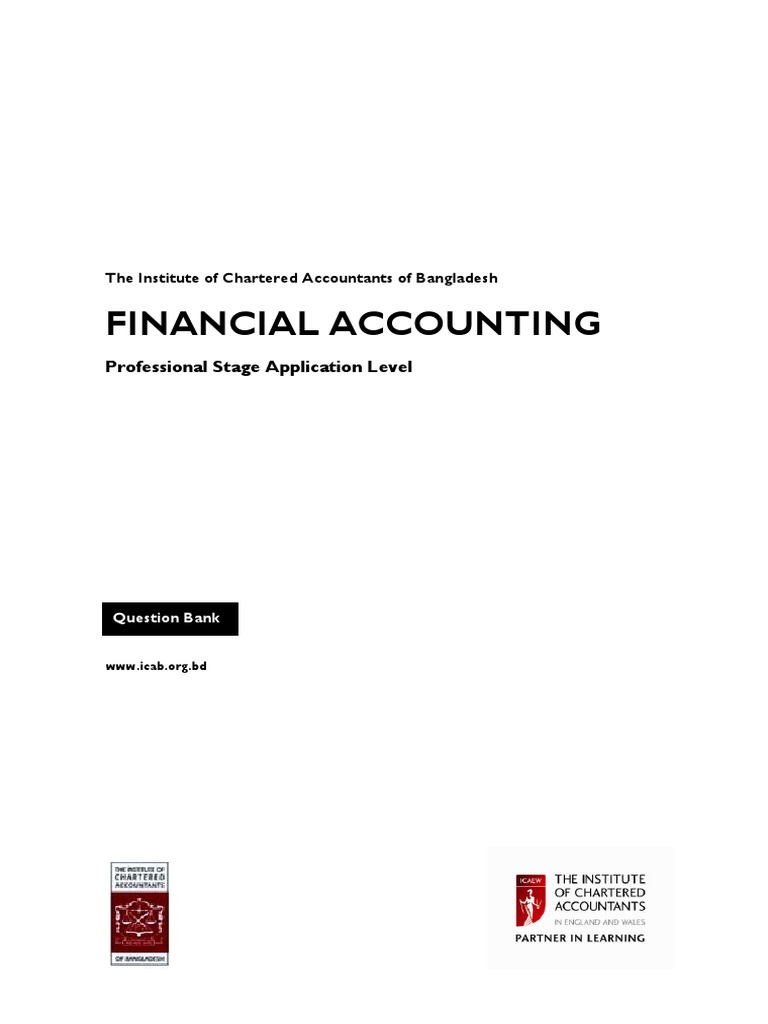ICAB Financial Accounting Question Bank | PDF | Depreciation ...