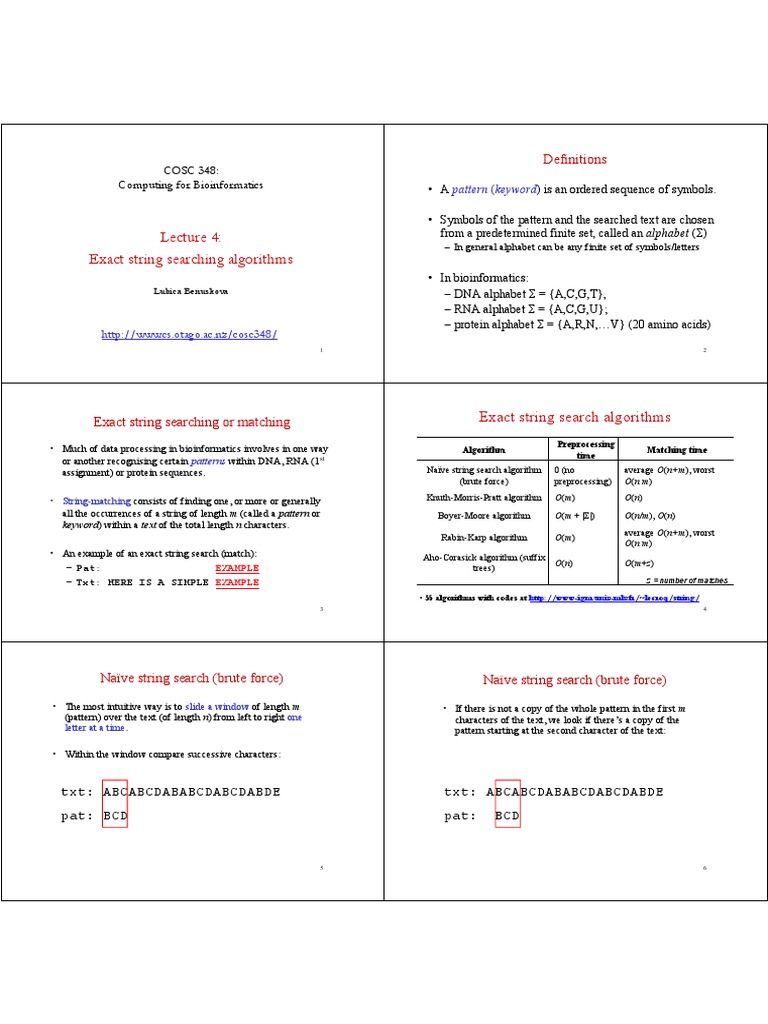 String Search Algorithm | PDF | Computer Science | Computer Programming