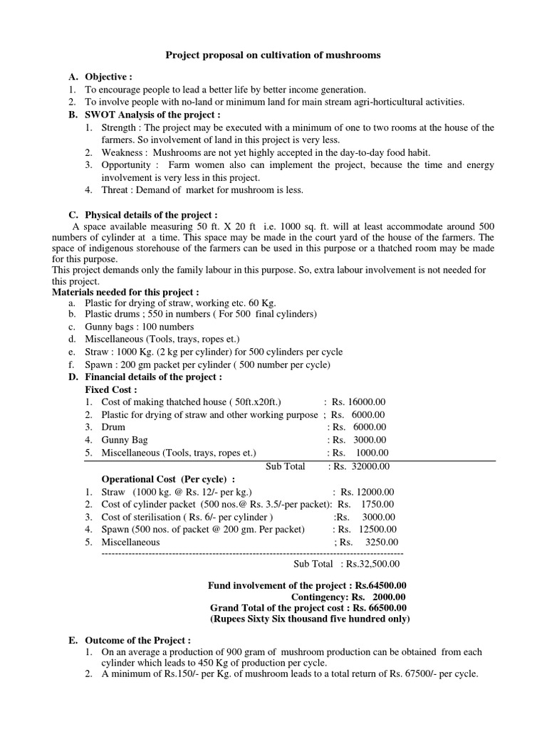 Mushroom Project Scheme | PDF | Economies